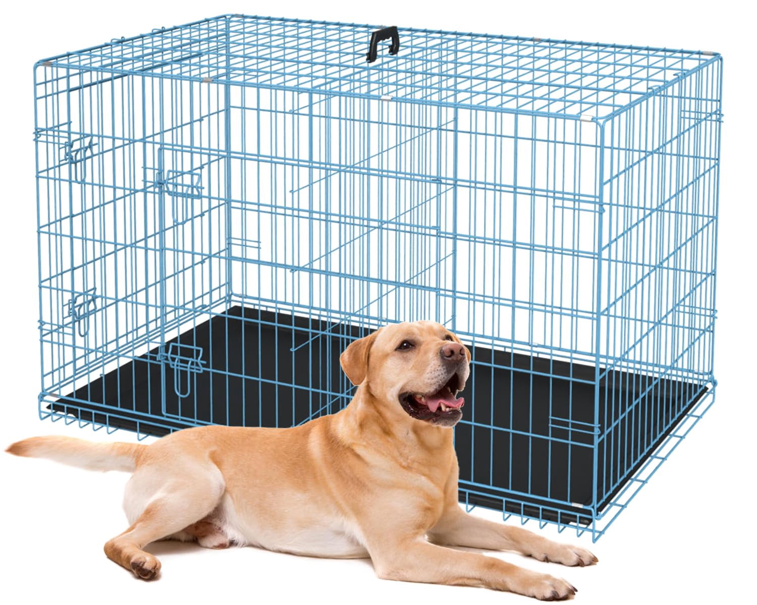 36 Inch Foldable Metal Dog Crate for Small Medium Dogs, Indoor Outdoor ...