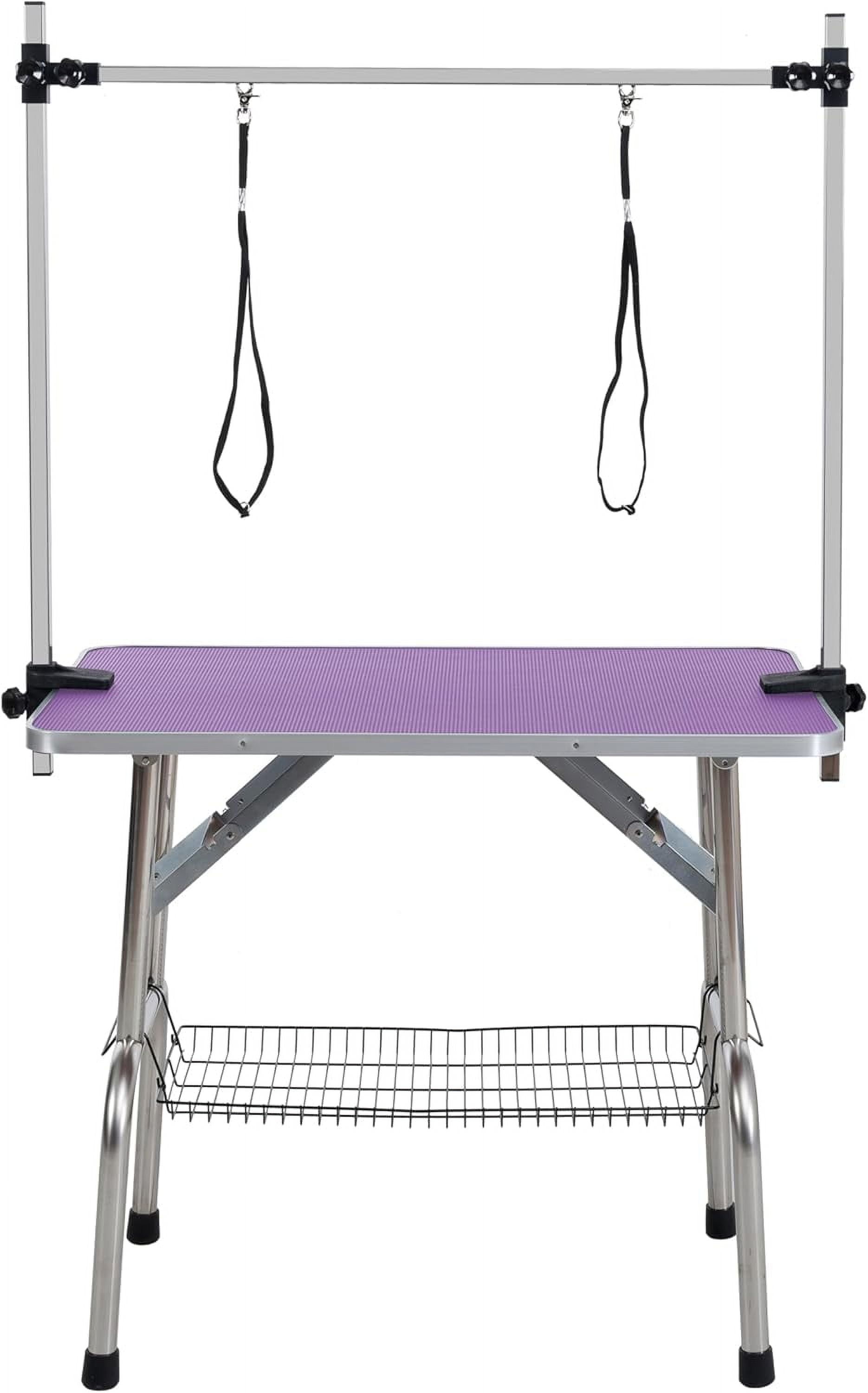 36 Inch Folding Dog Grooming Table with Adjustable Arm & Clamps ...