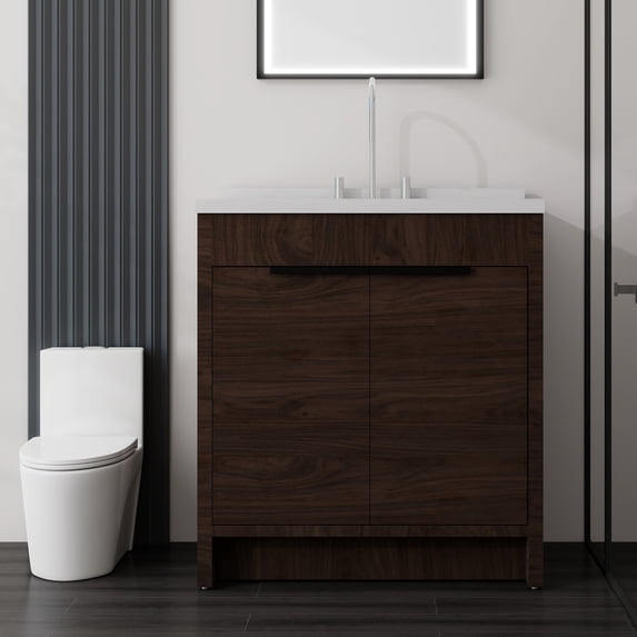 36 Inch Freestanding Bathroom Vanity with Sink, Soft-Close Door, 2-IN ...