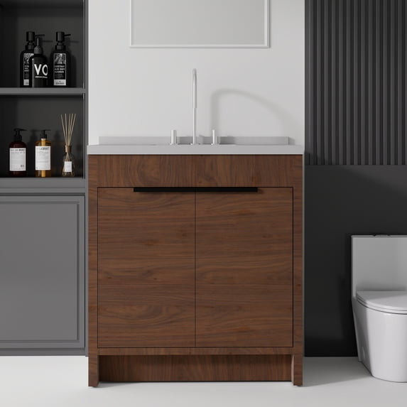36 Inch Freestanding Bathroom Vanity with Sink, Soft-Close Door, 2-IN ...