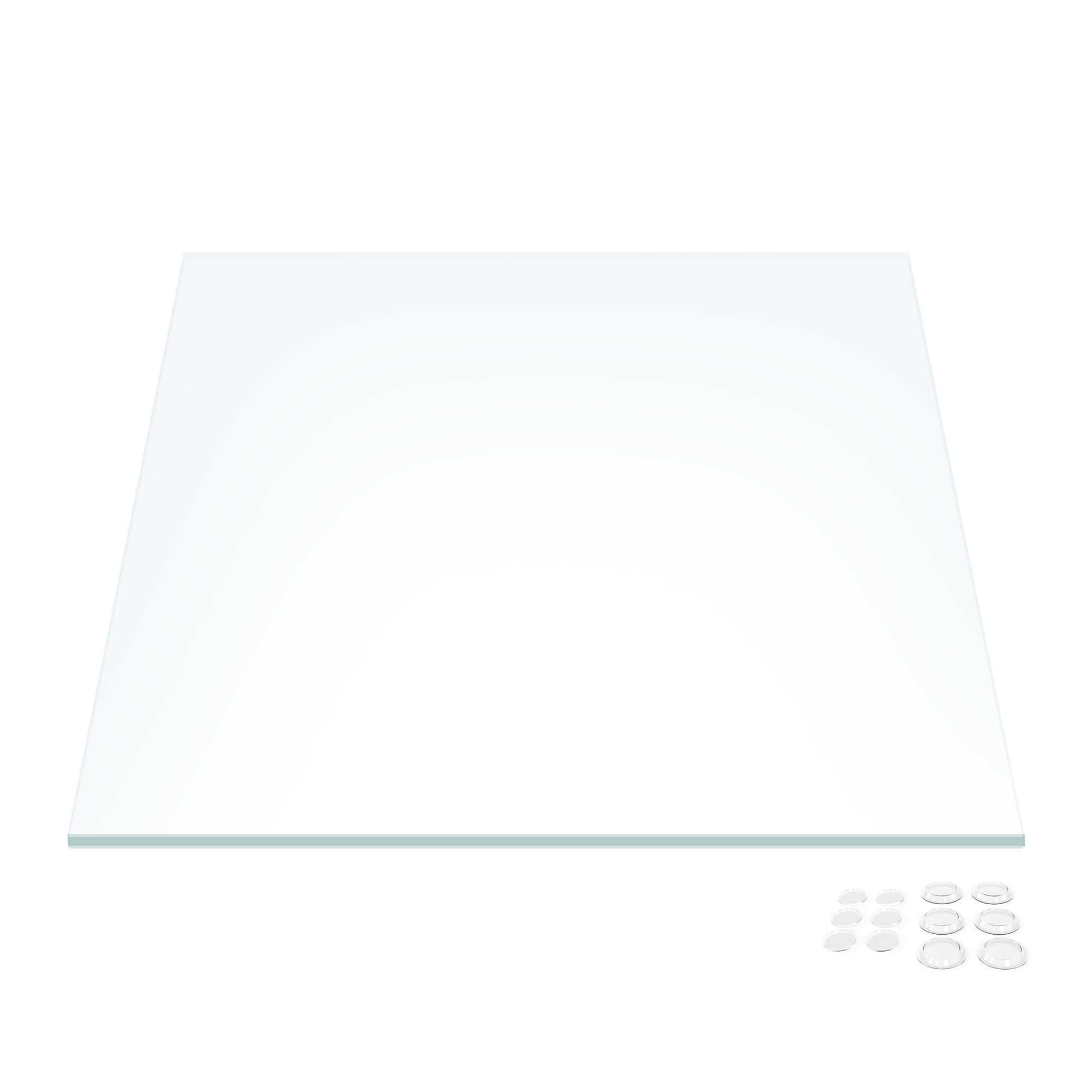 36 Inch Glass Table Top with Flat Edge, Low Iron Tempered Glass 1/4 ...