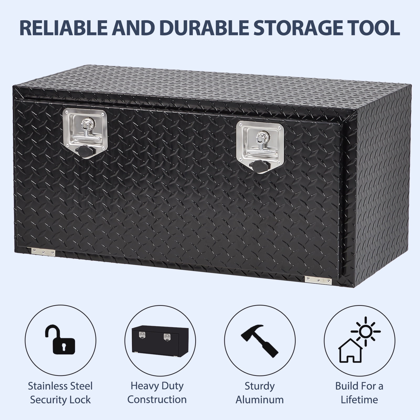 36 Inch Heavy Duty Aluminum Diamond Plate Tool Underbody Box ...
