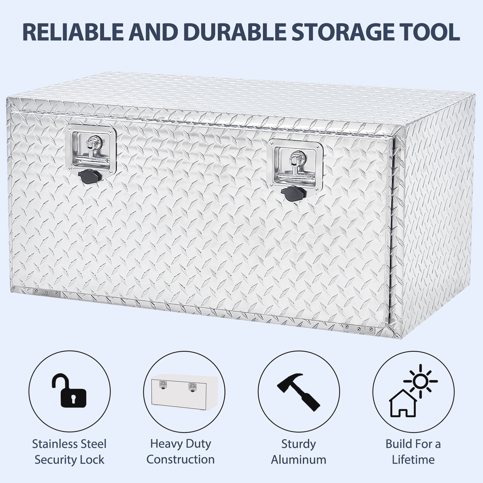 36 Inch Heavy Duty Aluminum Diamond Plate Tool Underbody Box ...