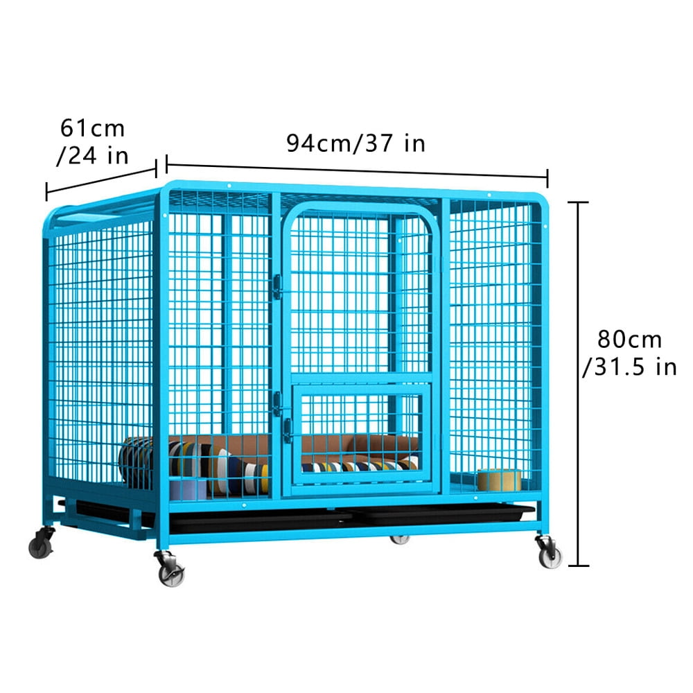 36 Inch Heavy Duty Dog Crate Cage Strong Metal XL Large Kennel 4 Rounds ...