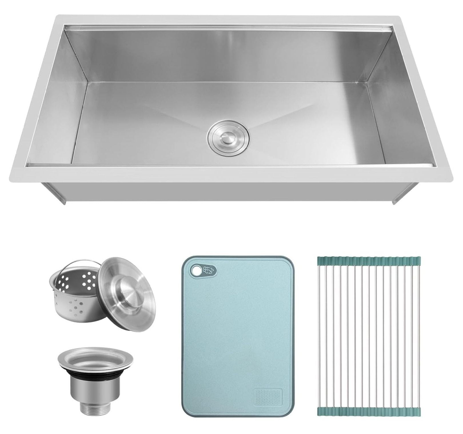 36 Inch Kitchen Sink Undermount Single Bowl, Stainless Steel 16 Gauge ...