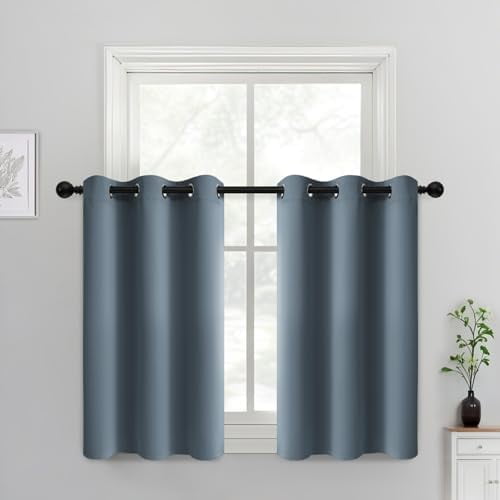 36 Inch Length Blackout Curtains for Bedroom, Light Blocking Drapes ...
