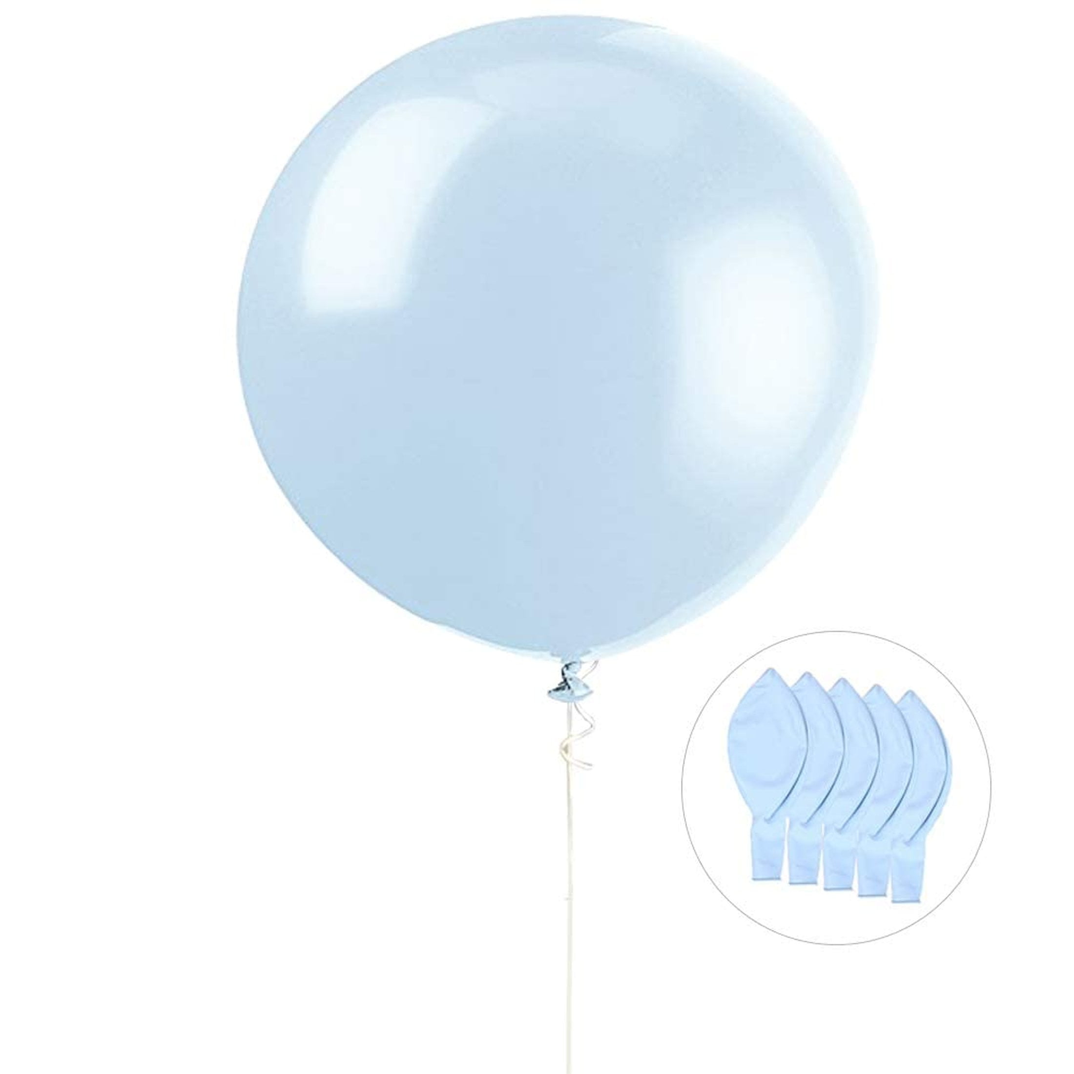36 Inch Light Blue Jumbo Balloons - Pastel Blue Giant Latex Balloon ...