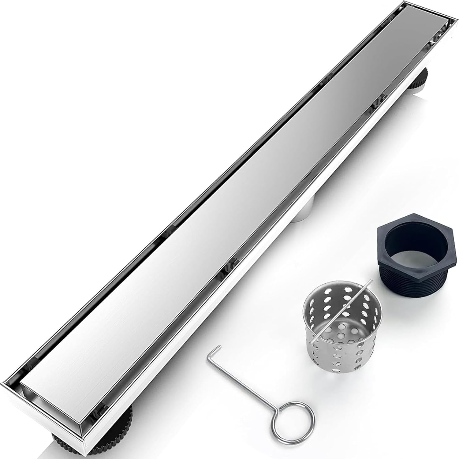 36 Inch Linear Shower Drain Silver Floor Drain for Bathroom Kitchen ...