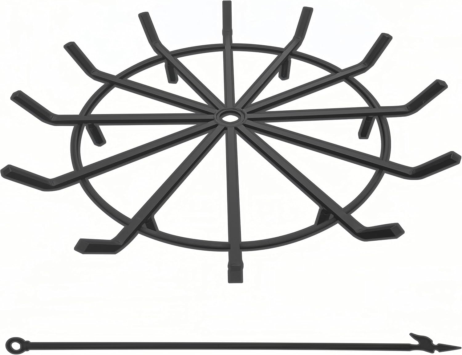 36 Inch Log Grate Wrought Iron Fire Pit Round Spider Wagon Wheel ...
