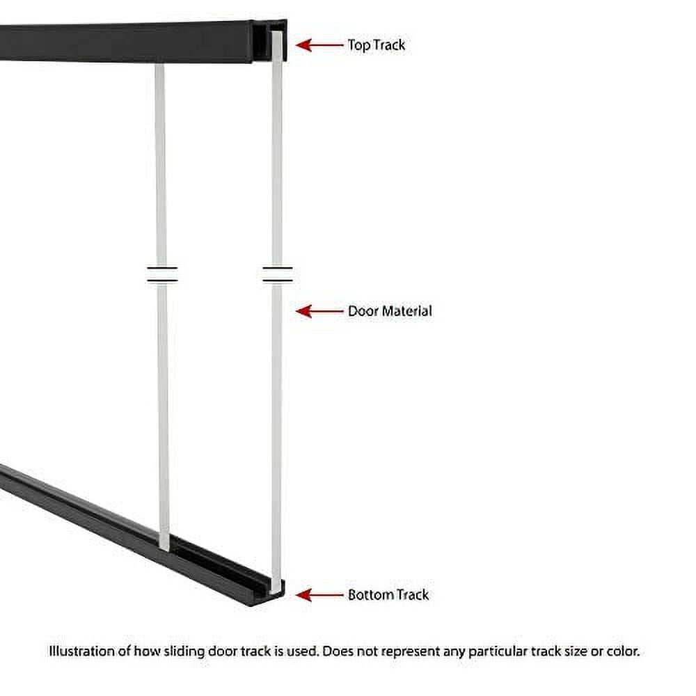 36 Inch Long Black Plastic Sliding Door Track Set for 1/2" Thick Panels ...