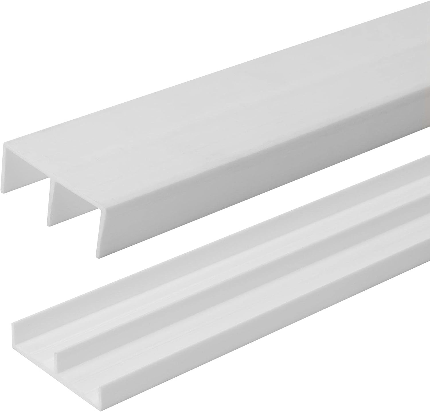36 Inch Long White Plastic Sliding Door Track Set for 3/4" Thick Panels ...