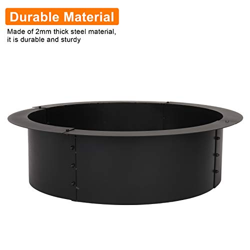 36-Inch Outer, Galvanized Fire Pit Ring 2.0mm Thick Heavy Duty Solid ...