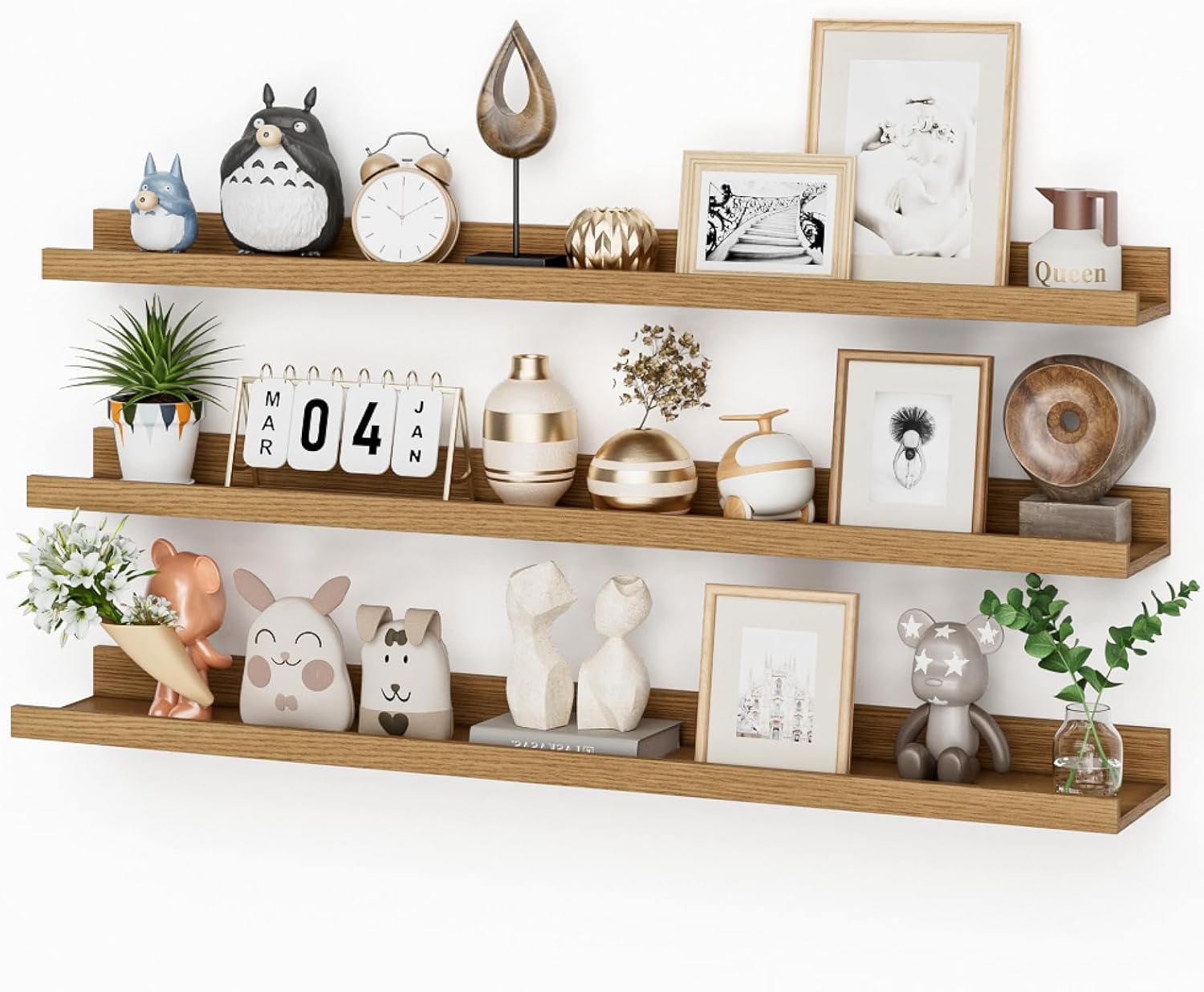 36 Inch Picture Ledge Shelf with Lip,Floating Shelves for Wall Set of 3 ...