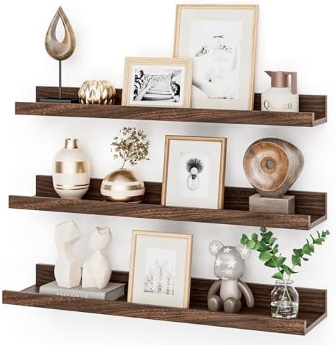 36 Inch Picture Ledge Shelf with Lip,Floating Shelves for Wall Set of 3 ...