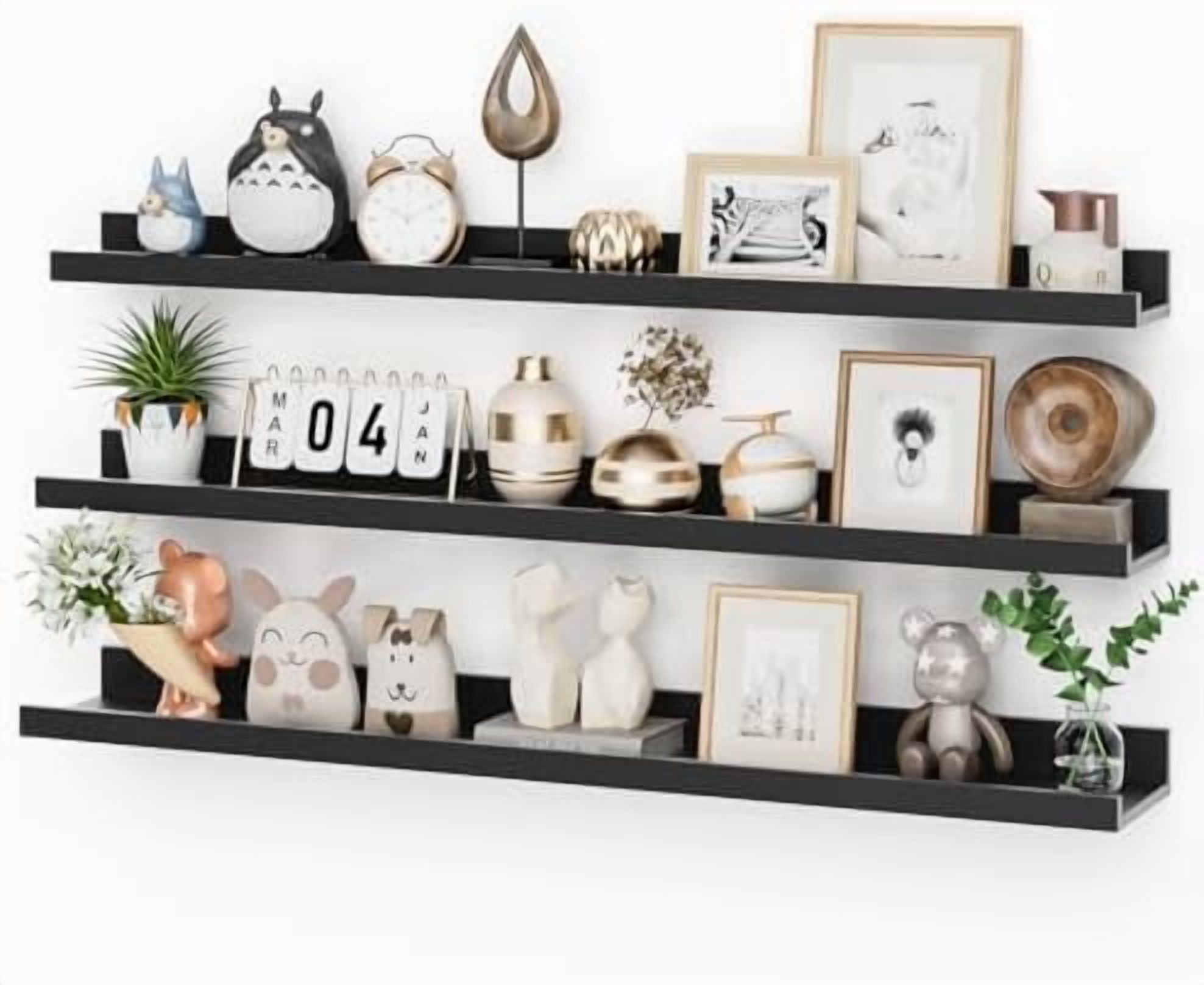 36 Inch Picture Ledge Shelf with Lip,Floating Shelves for Wall Set of 3 ...