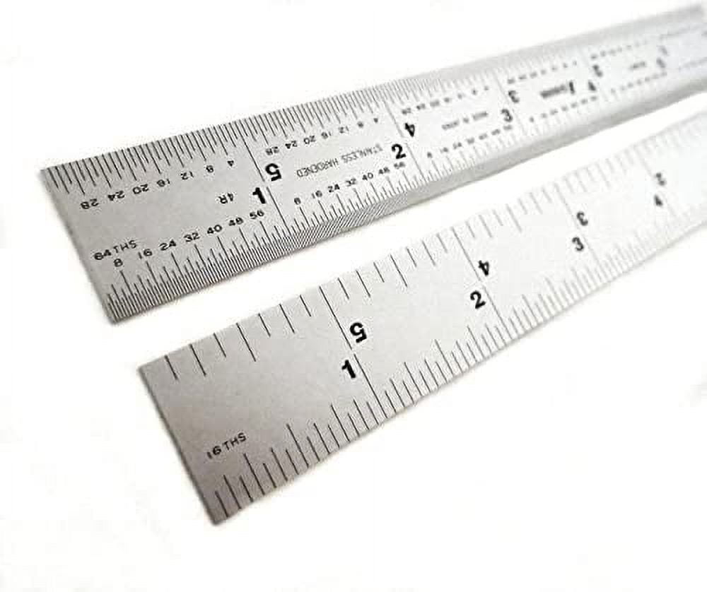 36" Rigid Zero Glare 4R Machinist Rule Ruler 1/8, 1/16, 1/32, 1/64 ...