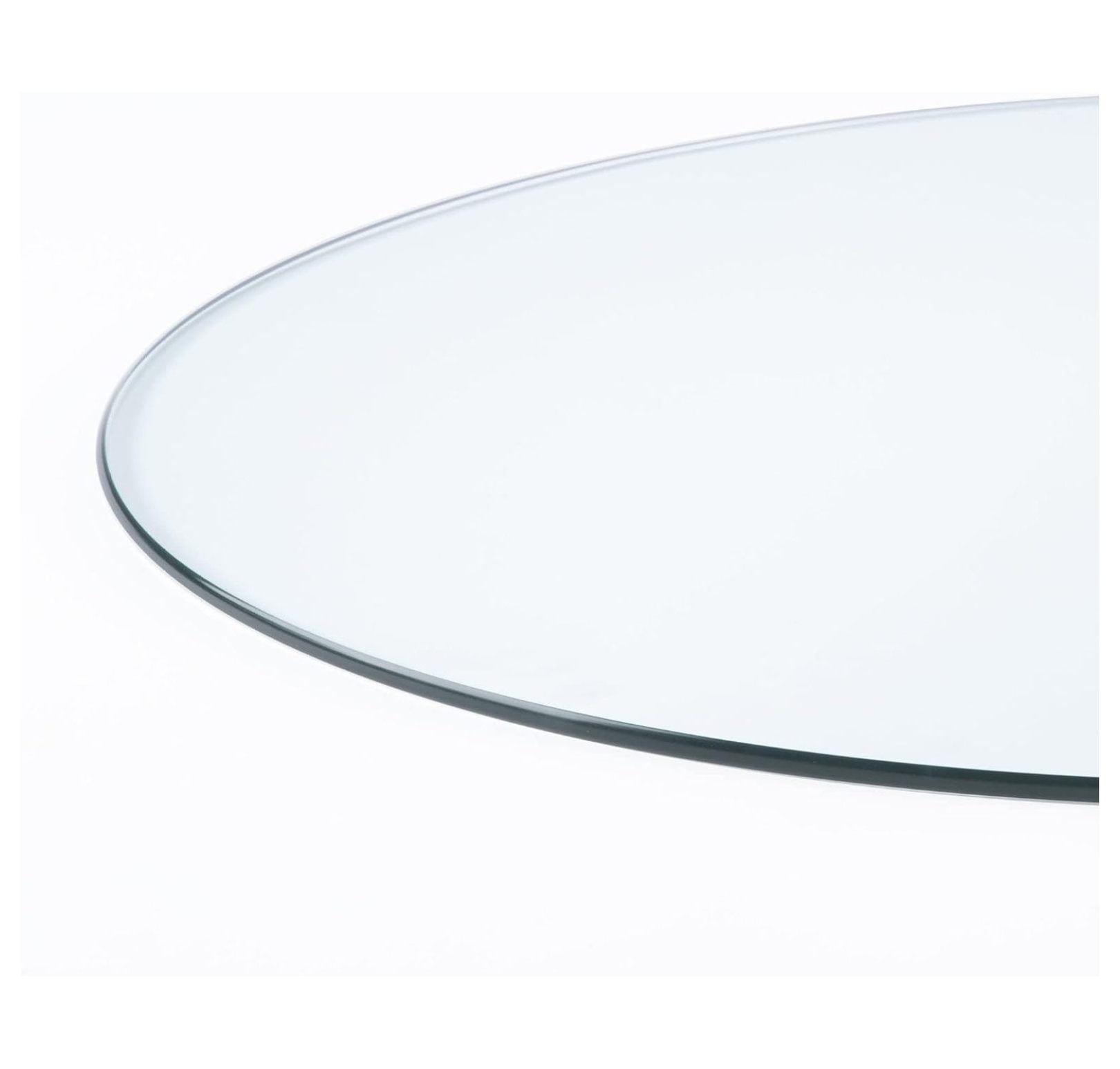 36" Inch Round 3/8" Thick Clear Glass Table Top with Edge Edge and ...
