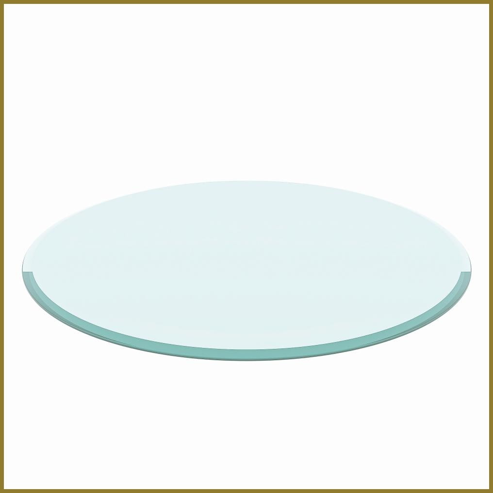 36" Round Tempered Glass Coffee Table Top, 1/2" Thick Beveled Edge ...