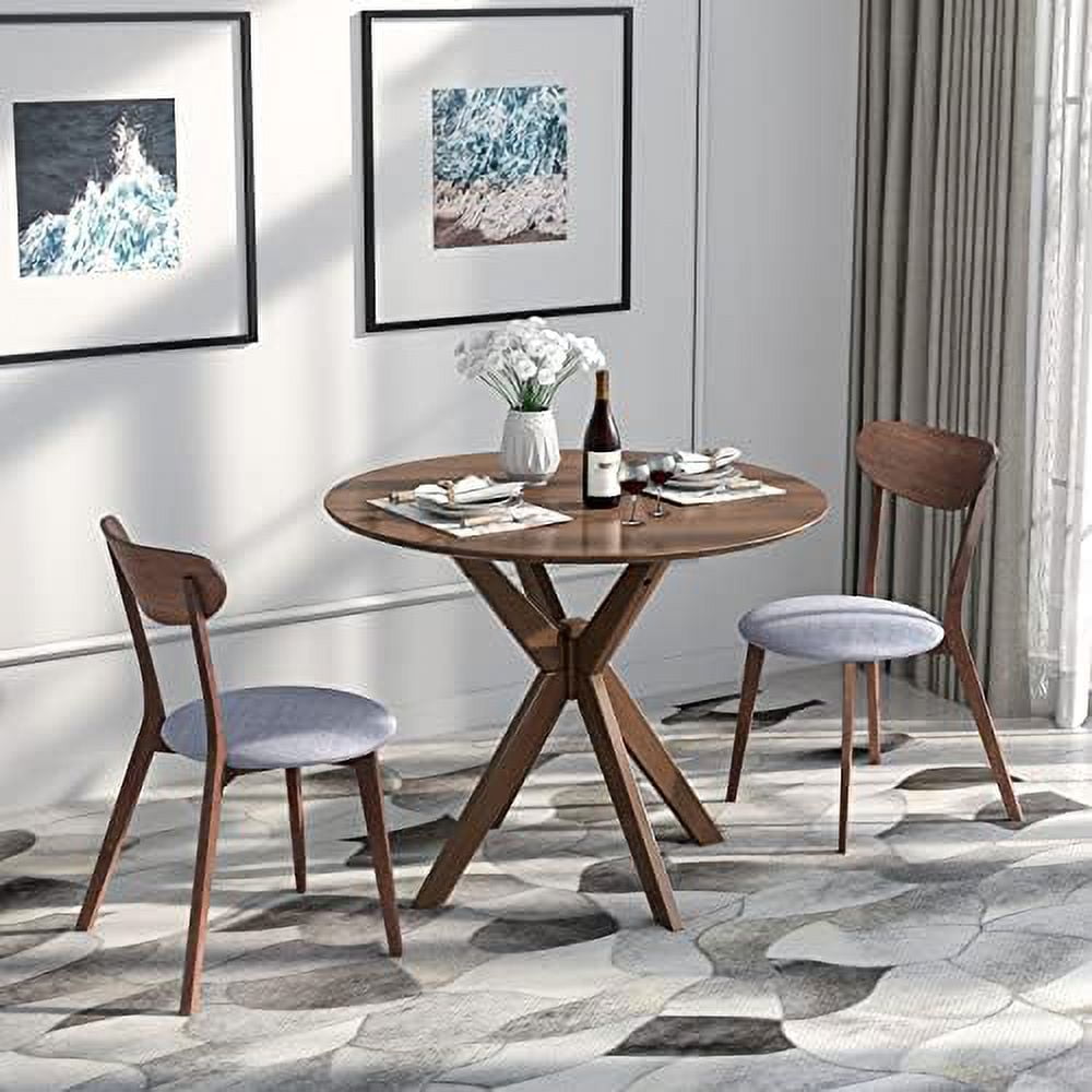 36 Inch Round Wood Dining Table Farmhouse Kitchen Table with ...