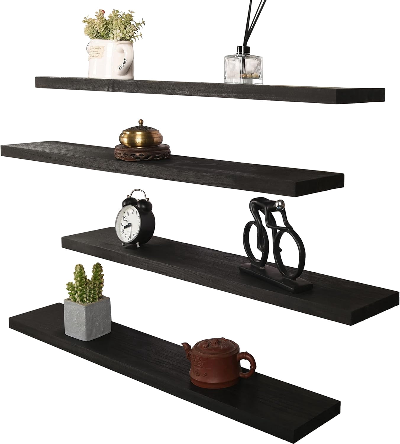 36 Inch Rustic Floating Shelves Wall Mounted Farmhouse Wooden Wall ...