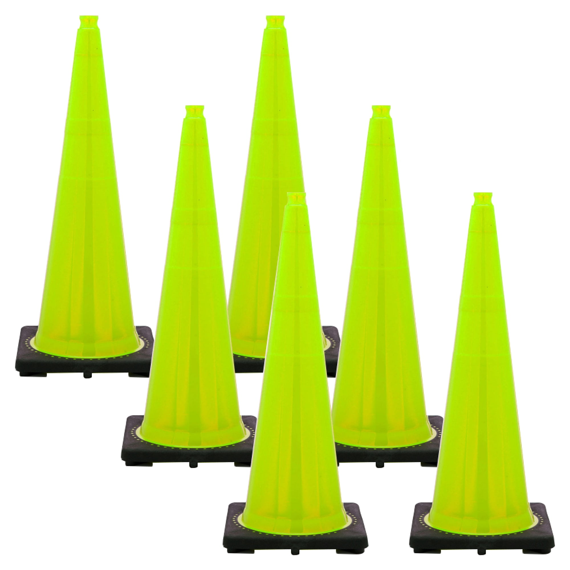 36 Inch Safety Green Traffic Cones (6 Pk) - Walmart.com