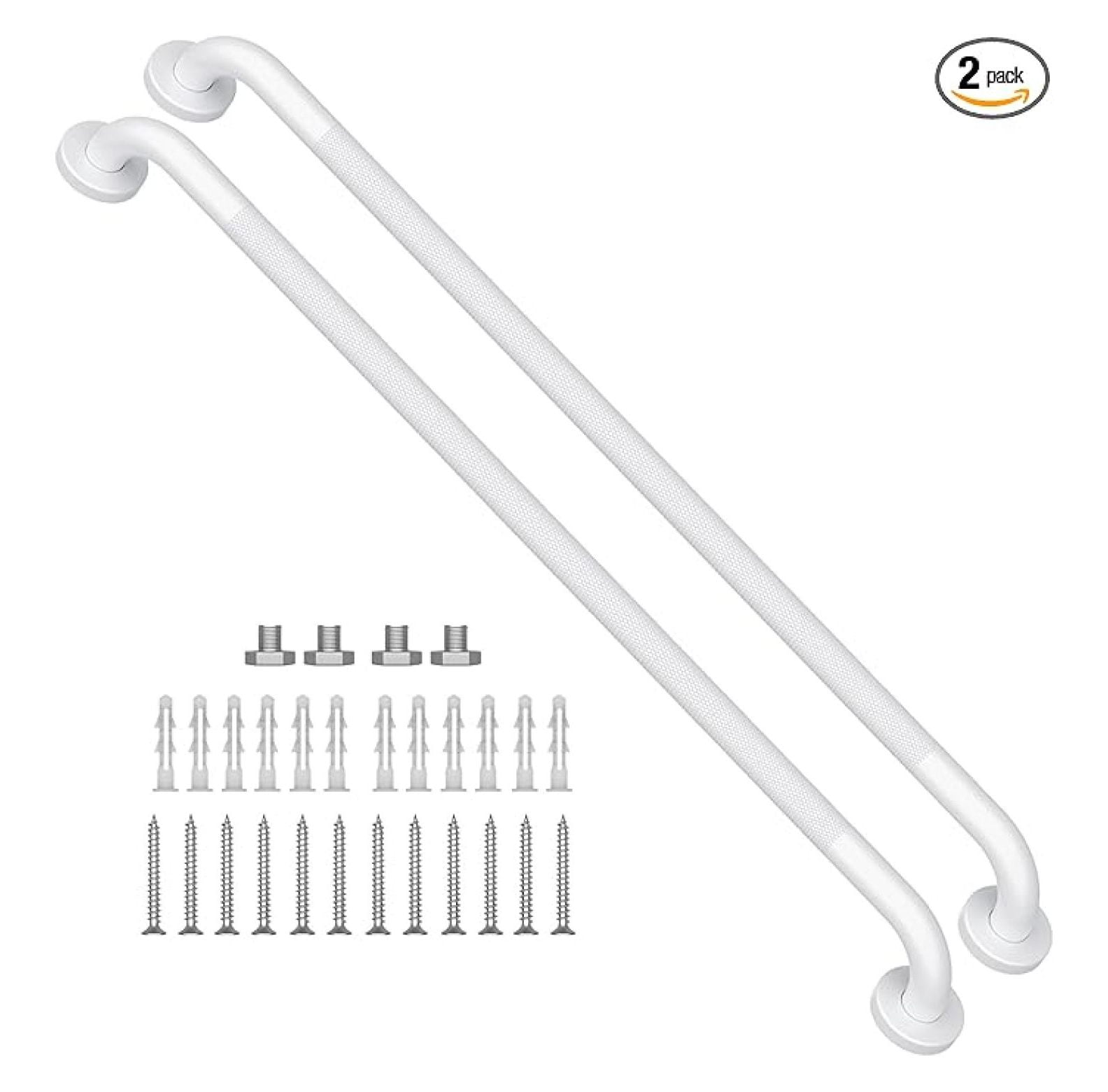 36 Inch Shower Grab Bars 2 Pack, White Stainless Steel Safety Handrails ...