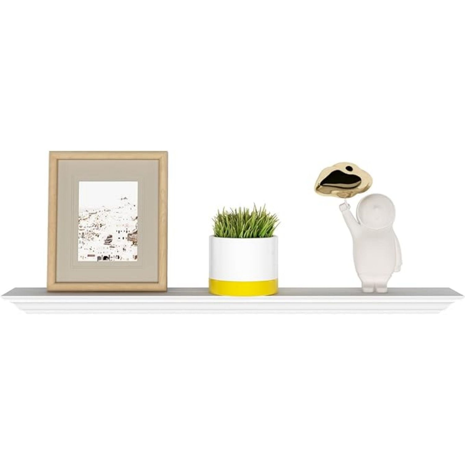 36 Inch Solid Pine Wood Floating Shelves Wall Mounted,Corona Crown ...