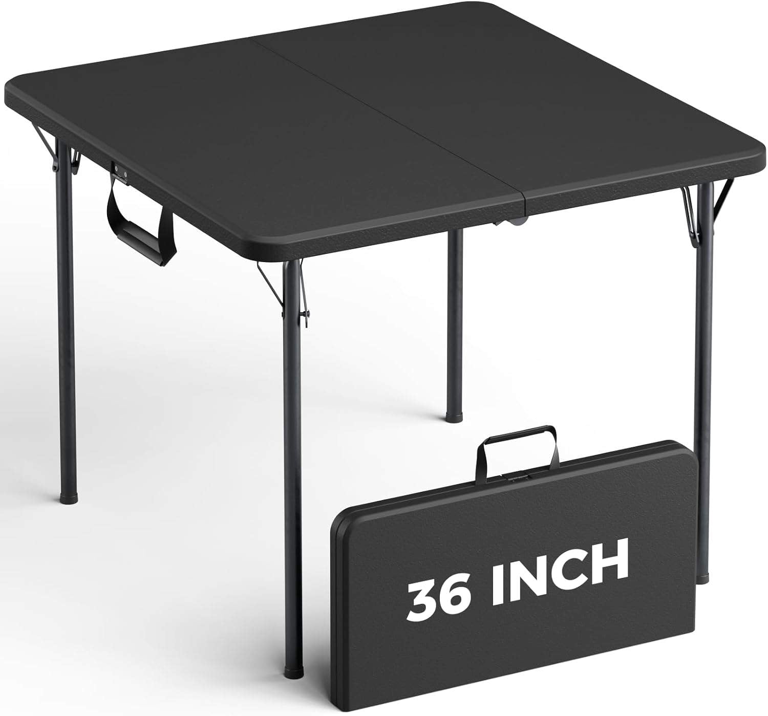36 Inch Square Foldable Card Table with Carrying Handle, Heavy Duty ...