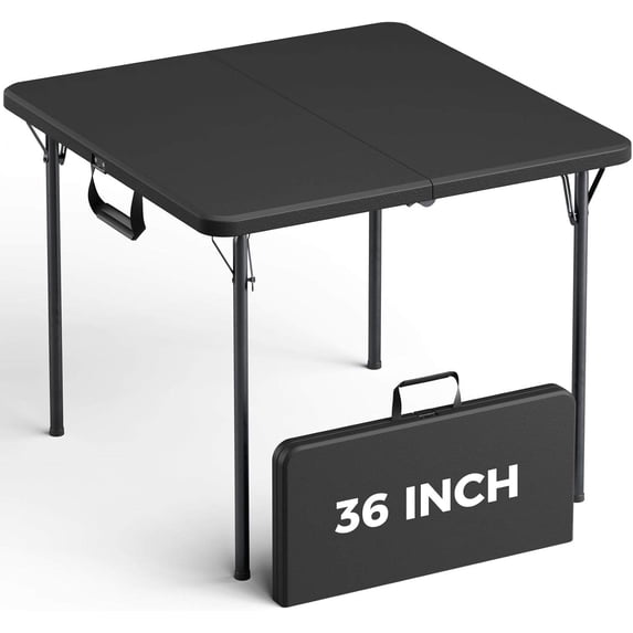 36 Inch Square Foldable Card Table with Carrying Handle, Heavy Duty ...