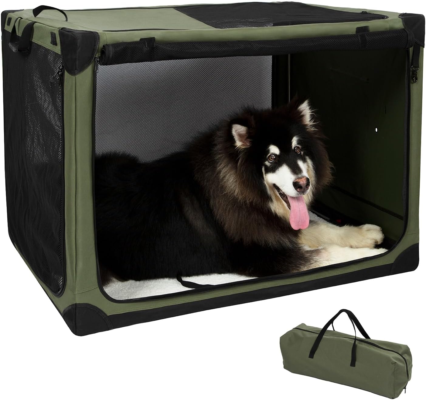 36 Inch Stainless Steel Collapsible Dog Crates for Large Dogs, 4-Door ...