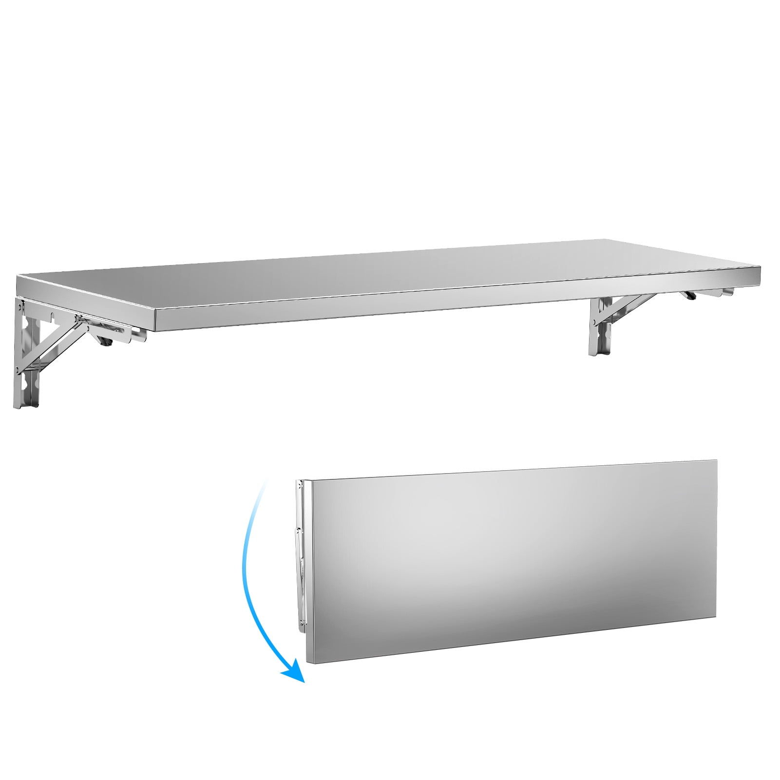 36-Inch Stainless Steel Folding Concession Shelf, 35Kg Load Capacity ...