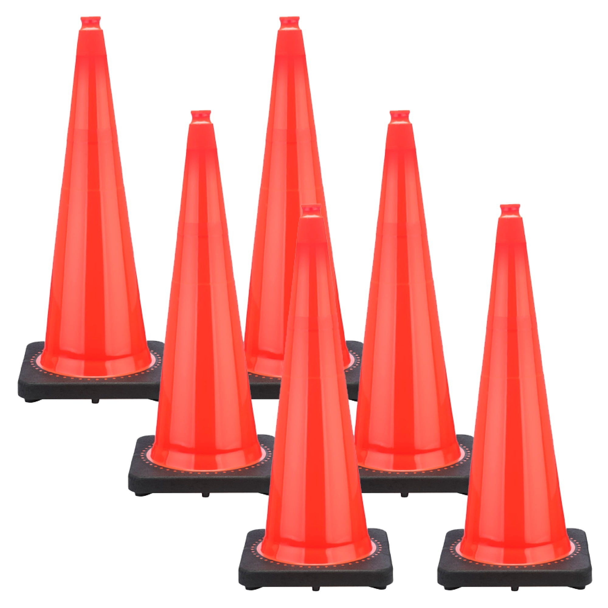 36 Inch Traffic Orange Traffic Cones (6 Pk) - Walmart.com