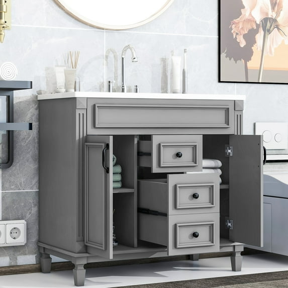 36-Inch Vanity with Sink | Modern Simple Style | Low-Key Luxury Look ...