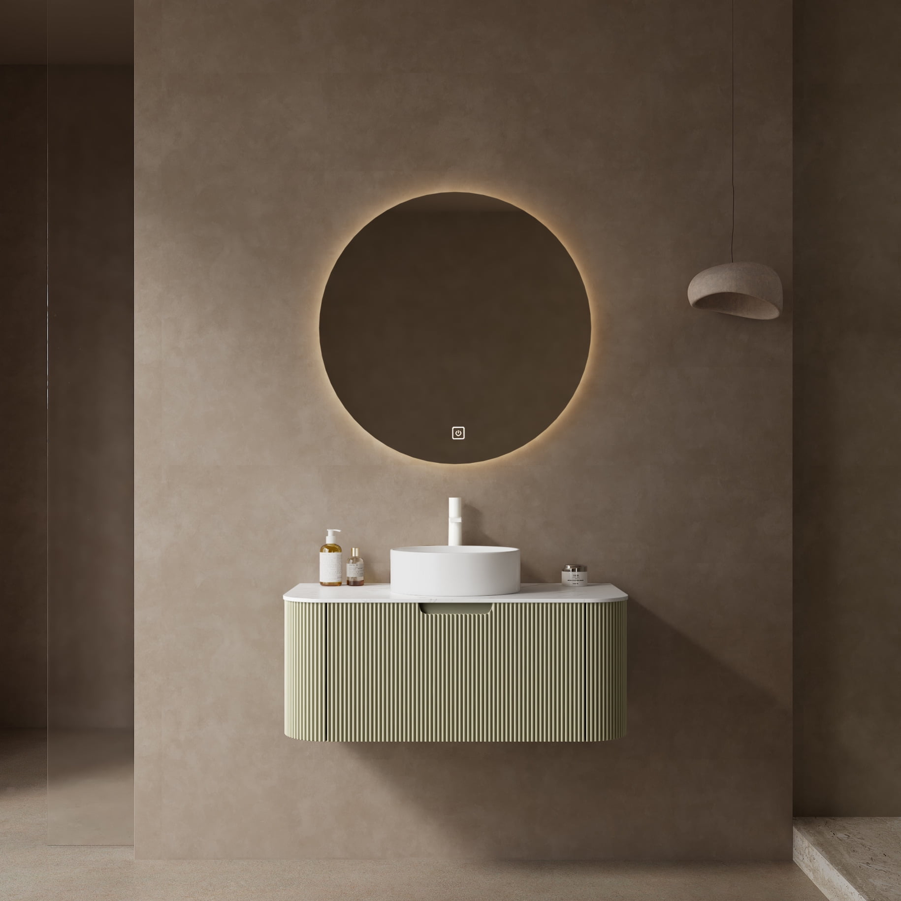 36-Inch Wall-Mounted Bathroom Vanity with Sink, Modern Floating Storage ...