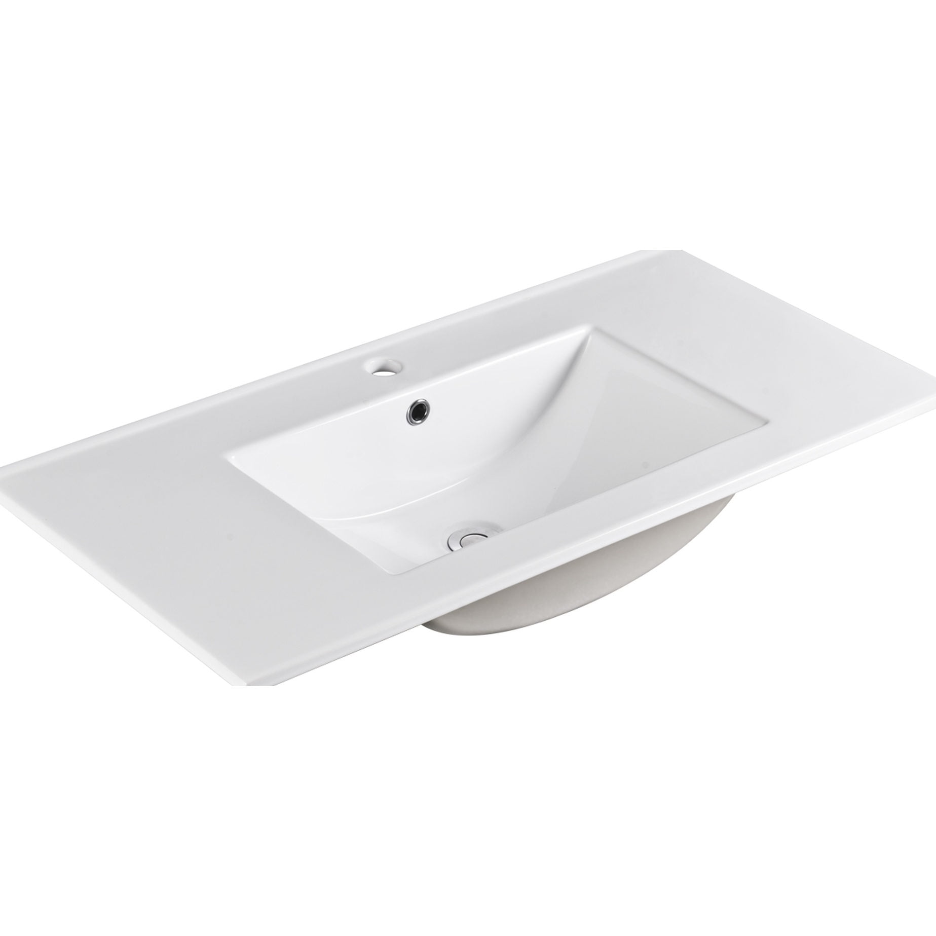 36 Inch White Ceramic Sink, Overflow Feature / Durable, Simple to Keep ...