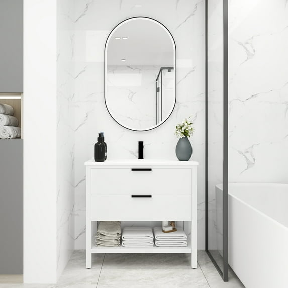 Bathroom Vanity, 36 Inches / Freestanding Design for Uneven Floors ...