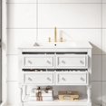 36 Inch White-Toned Solid Wood Frame Free Standing Bathroom Vanity Set ...