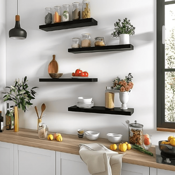 36 Inch Wood Floating Shelves for Wall, Wooden Wall Shelves for Bedroom ...