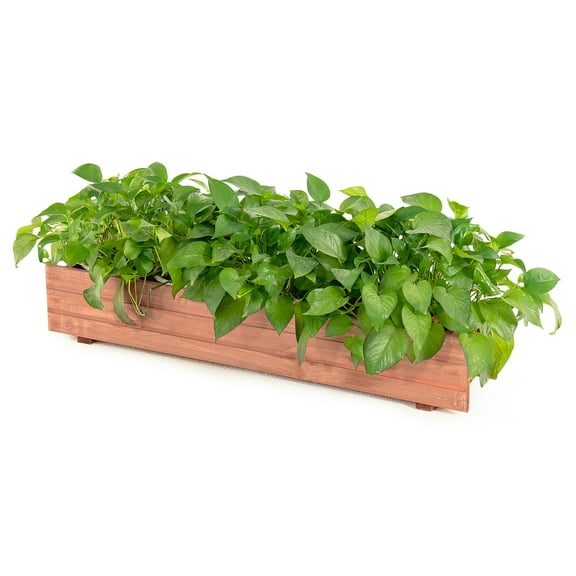 Costway Wooden Elevated Planter Box with Solid Wood Frame & Sturdy Legs ...