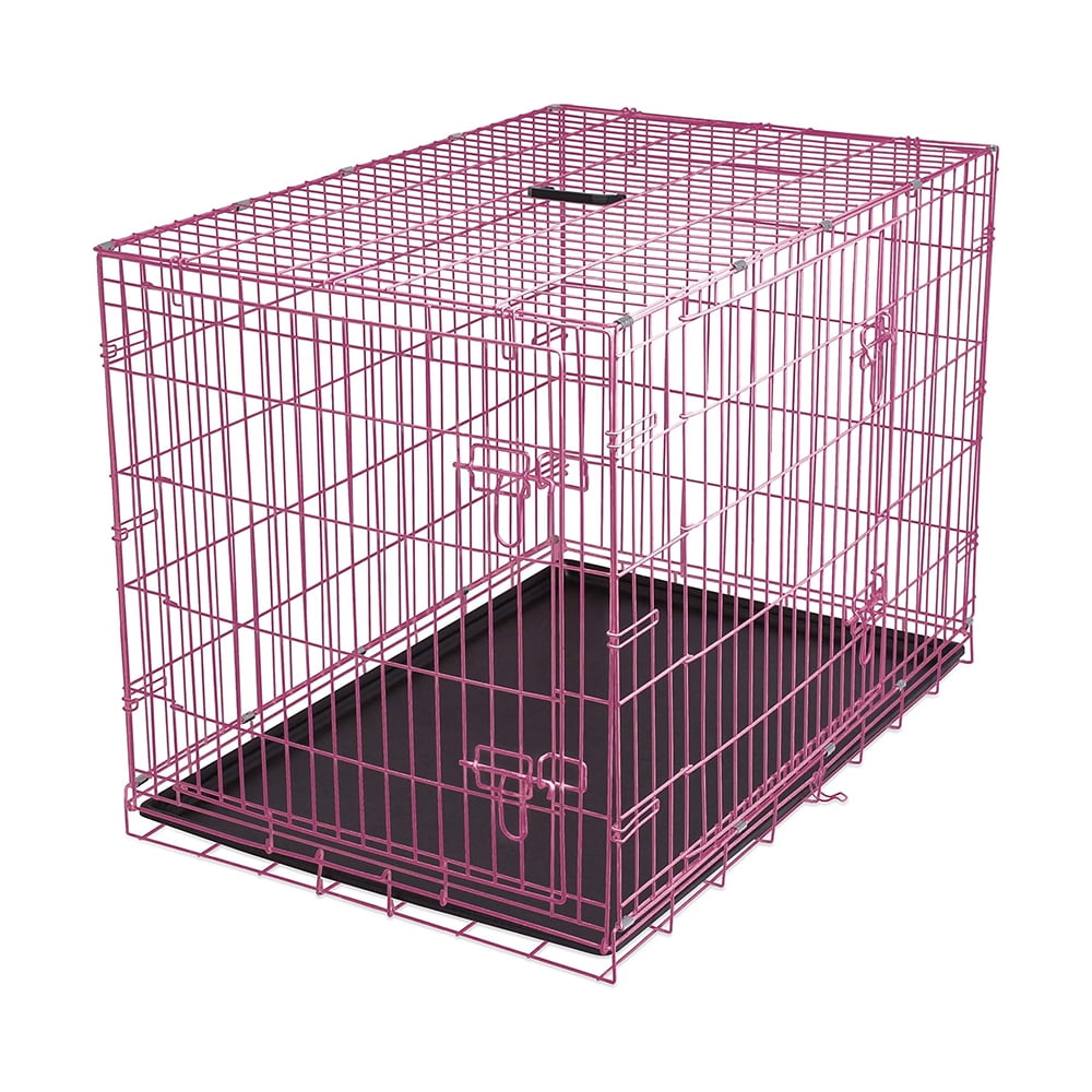 36 Inches Double Door Crate, Wire Dog Crate, Medium Dogs Cage for Pet ...