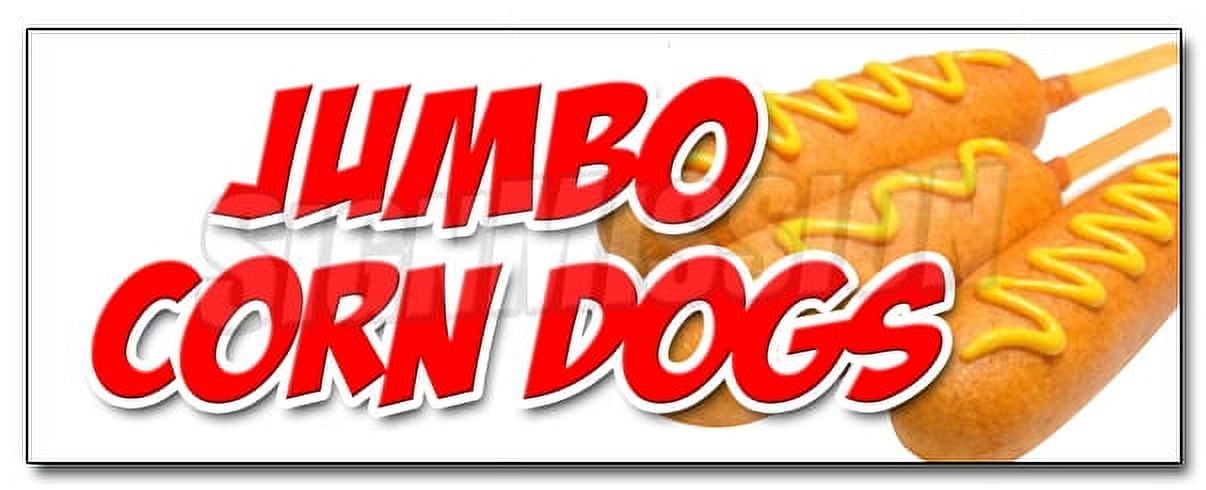 36" JUMBO CORN DOGS DECAL sticker cornbread deep fried on a stick hot ...
