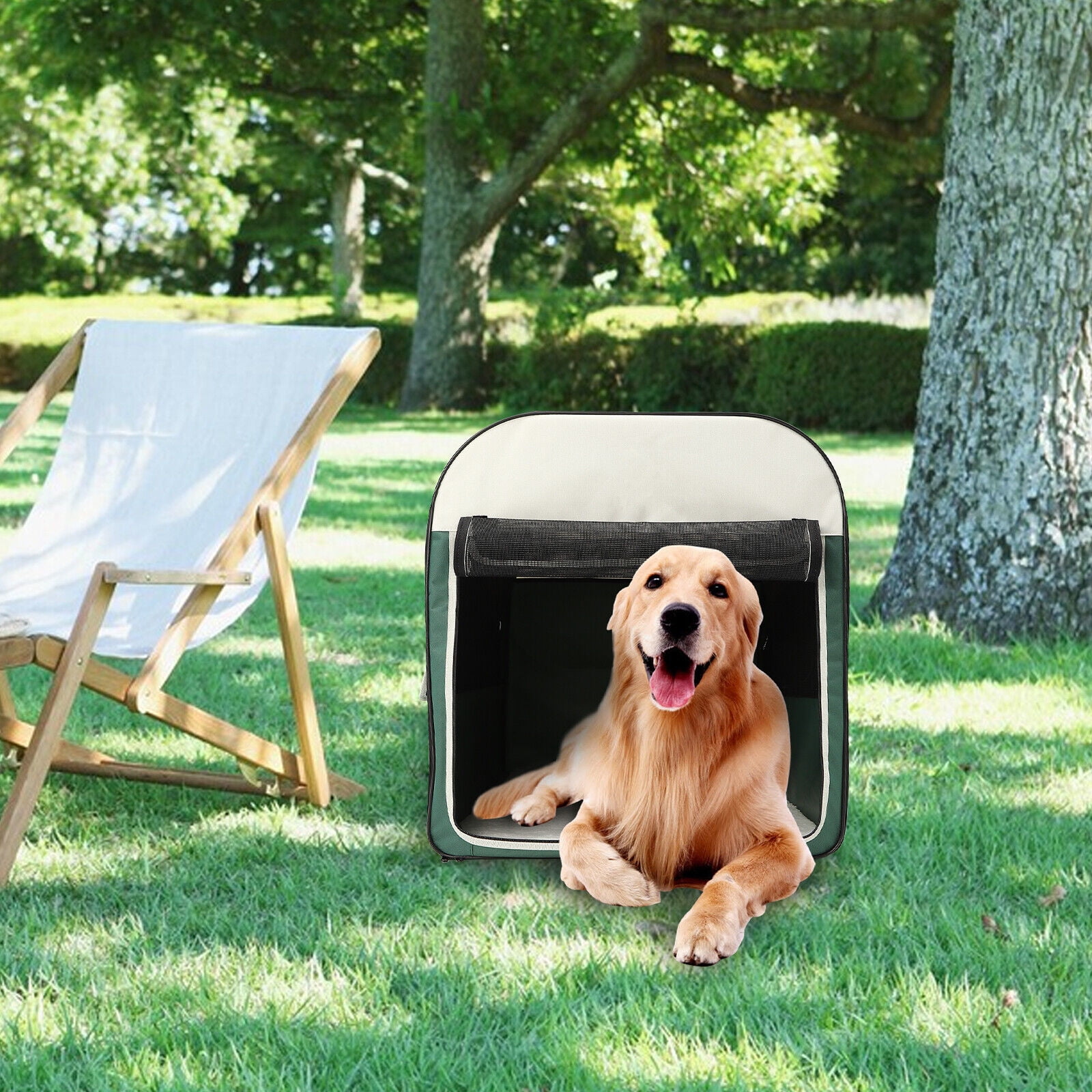 36" L x 24" W x 23" H Dog Crates for Medium Dogs, Adjustable Fabric ...