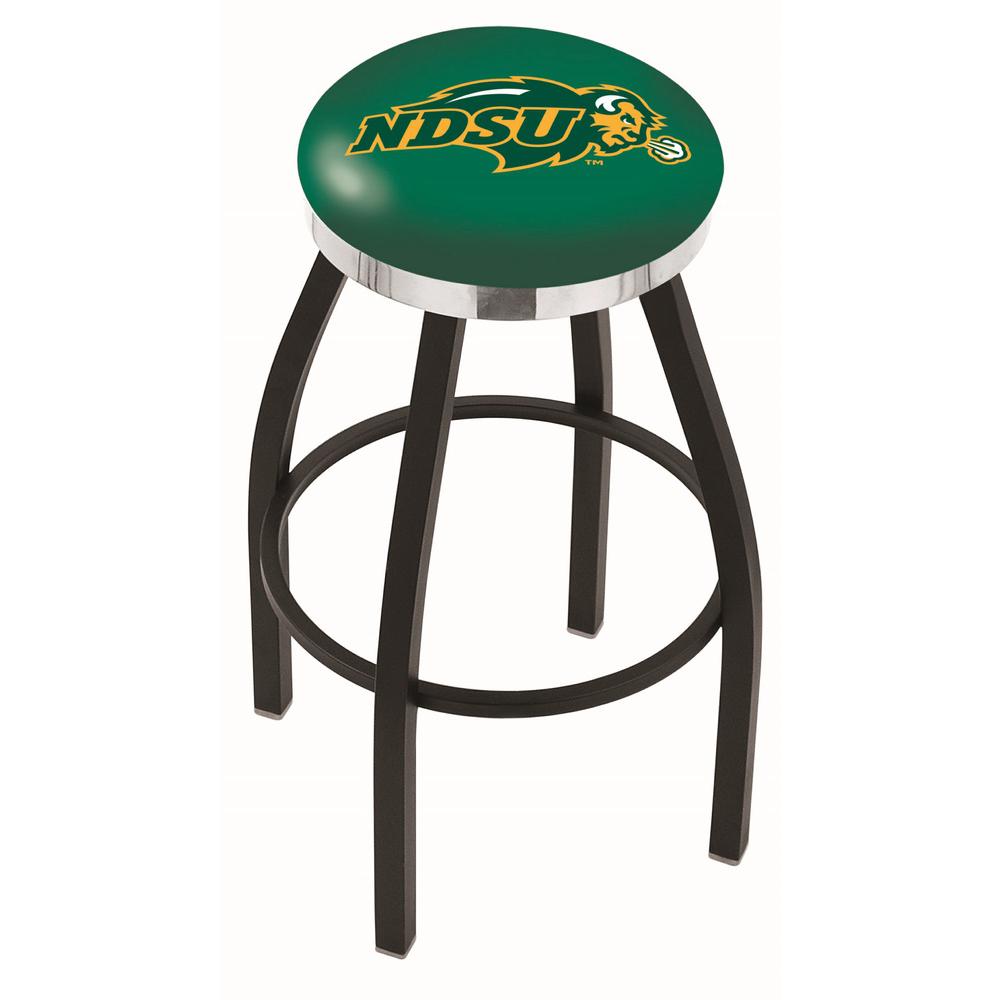 36" L8B2C - Black Wrinkle North Dakota State Swivel Bar Stool with ...