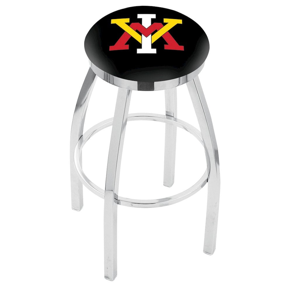 36" L8C2C - Chrome Virginia Military Institute Swivel Bar Stool with ...