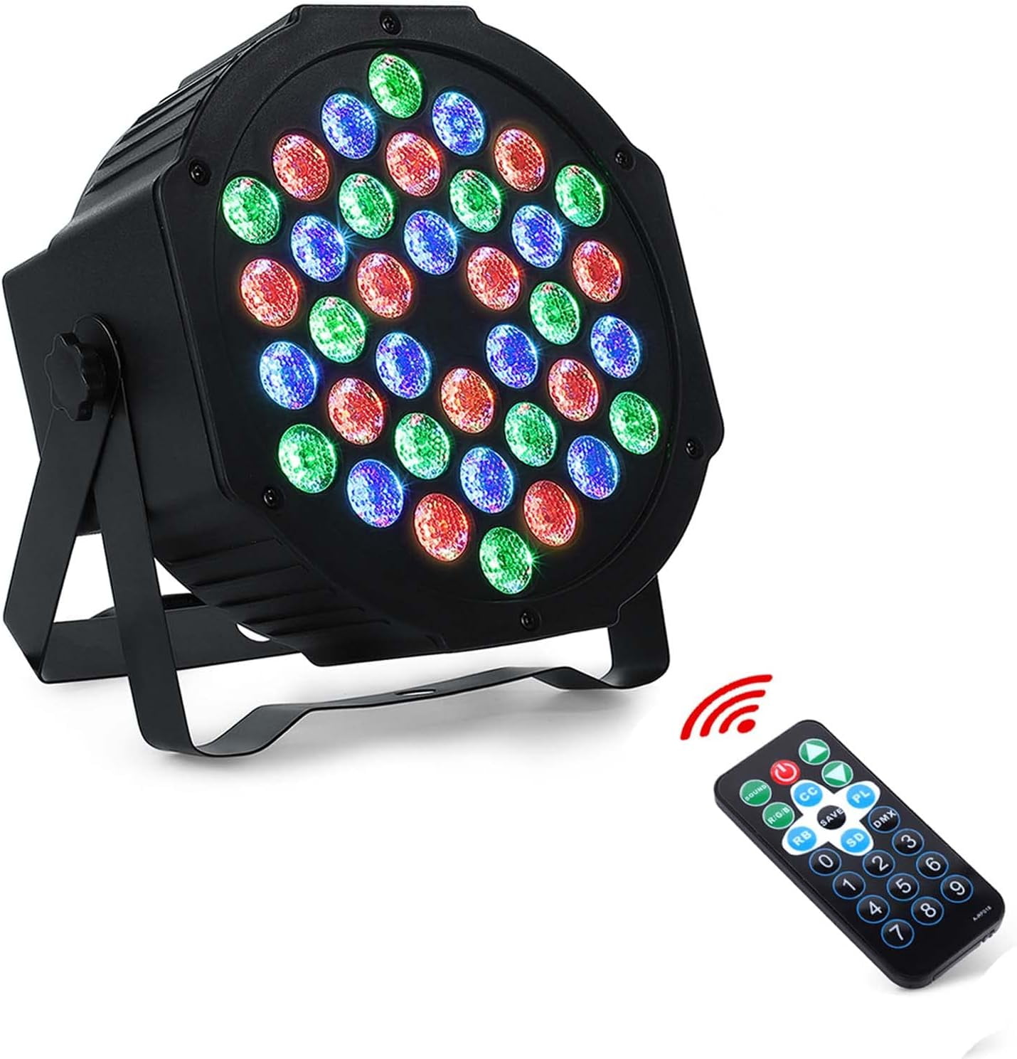 36 LED Stage Lights RGB DJ LED Par Light Remote & DMX Controlled Sound Activated Auto Play ...