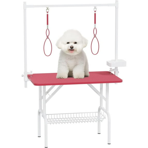 36'' Large Dog Grooming Table – Foldable Pet Station with Adjustable ...