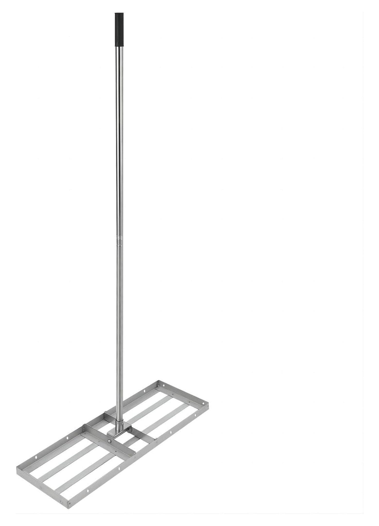 36" Lawn Leveling Rack Stainless Steel Leaf Rack with Adjustable Long ...