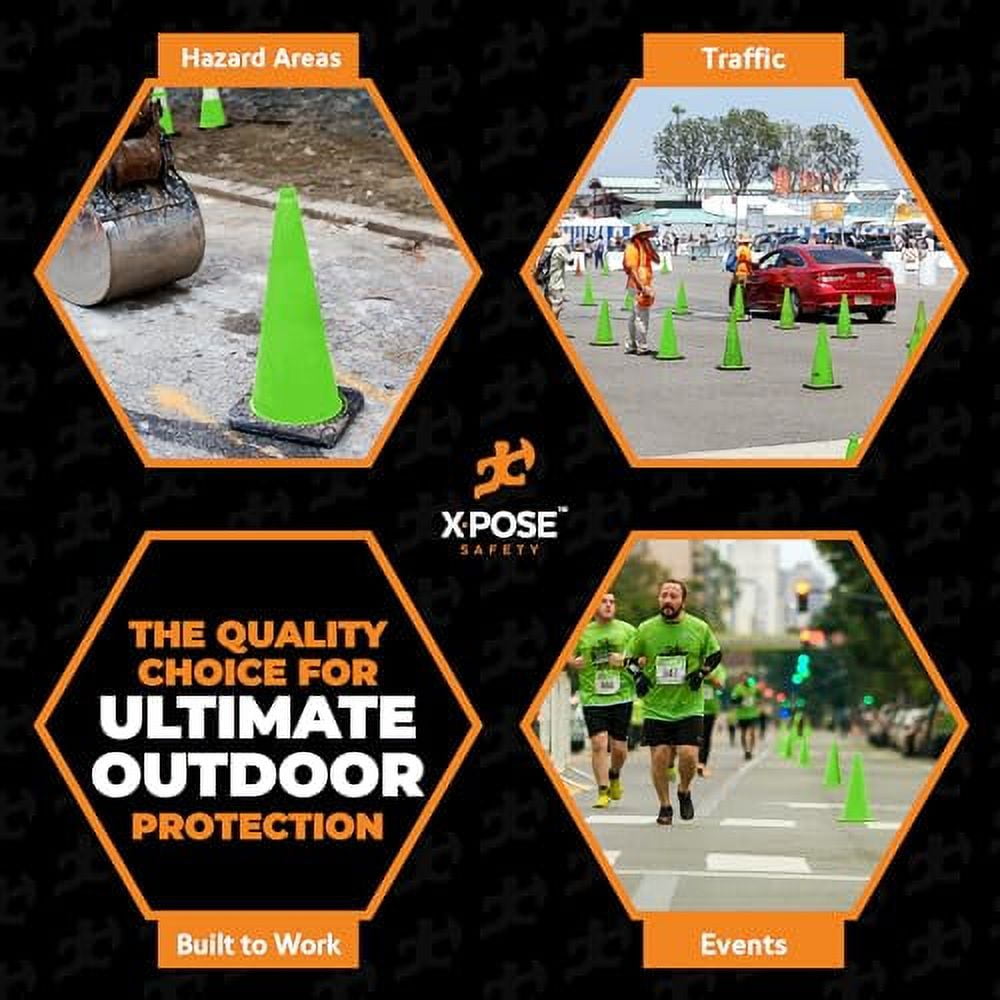 36” Lime Green Traffic Cone - 1 Pack - Premium PVC Safety Cone for ...