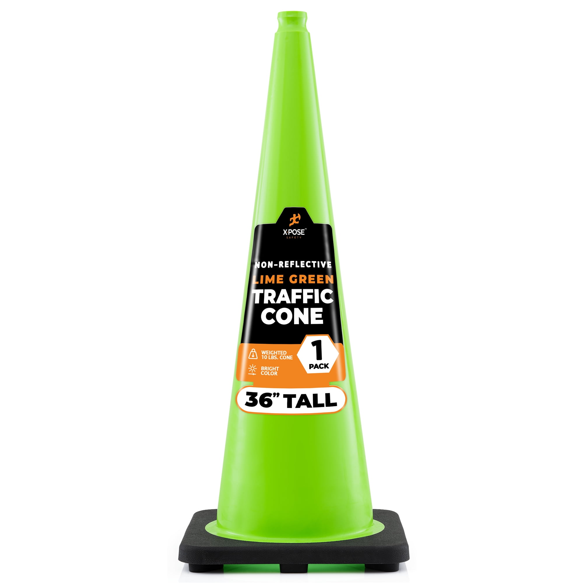 36” Lime Green Traffic Cone - 125 Pack - Premium PVC Safety Cone for ...