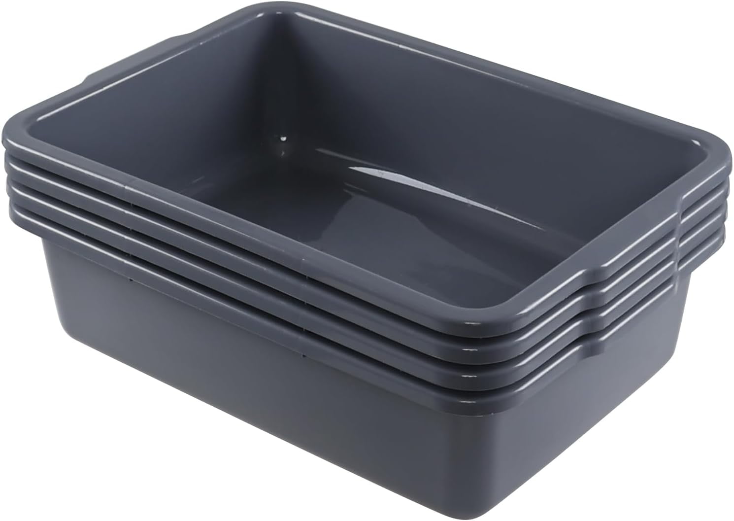 36 Liter Commercial Large Plastic Bus Box, Restaurant Bus Tubs, 4 Packs ...